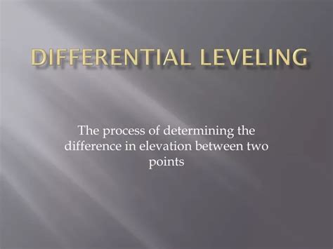 PPT Differential Leveling PowerPoint Presentation Free Download ID 2015995