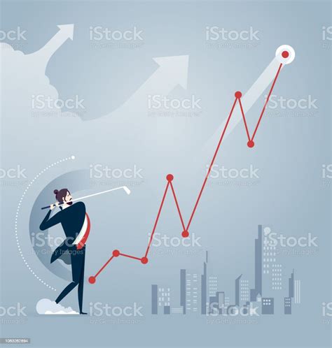 투자 개념 벡터입니다 상위 차트에 사업가 드라이브 골프 공 골프에 대한 스톡 벡터 아트 및 기타 이미지 골프 경영자 운전하기 Istock
