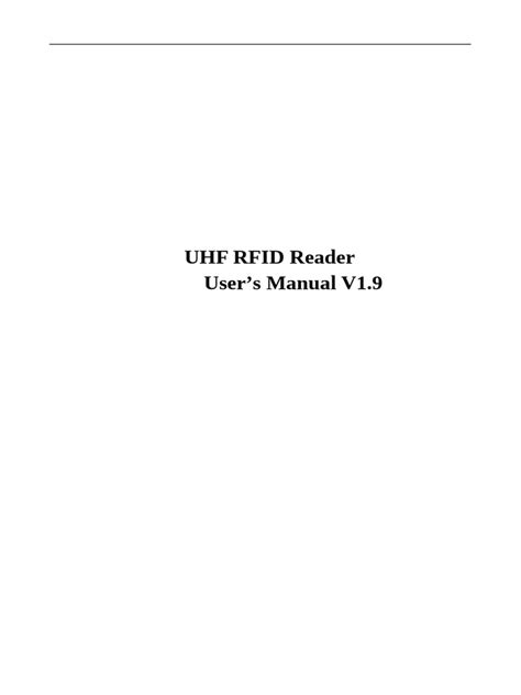 uhf rfid reader user s manual v2 0 pdf radio frequency