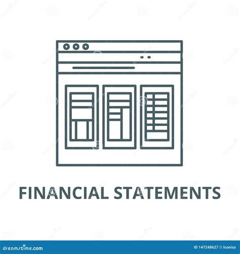 Financial Statements Vector Line Icon Linear Concept Outline Sign Symbol Stock Vector