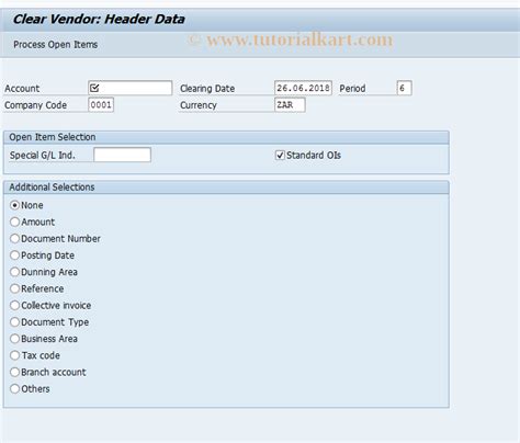 F SAP Tcode Clear Vendor