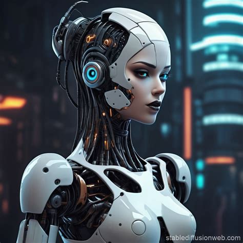 Cyberpunk Robot Woman Stable Diffusion Online