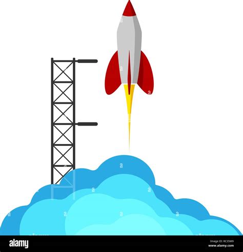 A Rocket Flying Into Space Starting Or Starting An Important Project