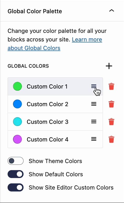 How To Use The Global Color Palette Stackable