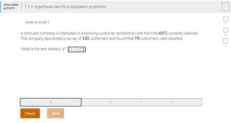 Solved Challenge Activity 7 1 3 Hypothesis Test For A