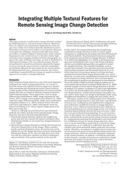 Pdf Integrating Multiple Textural Features For Remote Sensing Image