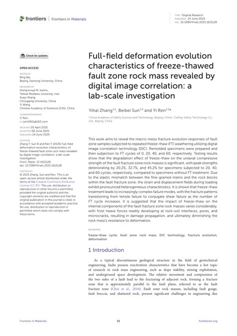 Pdf Full Field Deformation Evolution Characteristics Of Freeze Thawed
