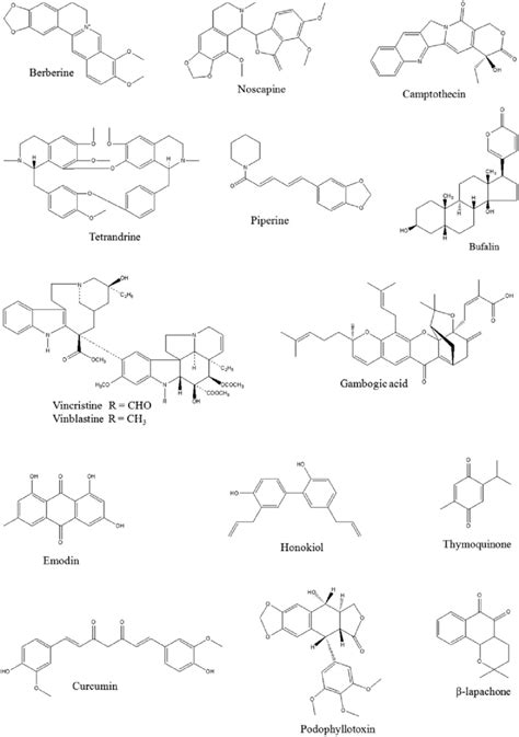 Chemical Structures Of Phytochemicals With Anticancer Potential Download Scientific Diagram