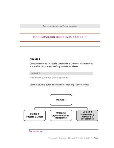 Orientador 3 Framework Y Excepciones Carrera Analista Programador