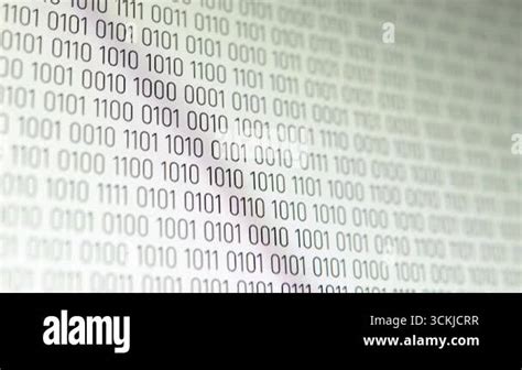 Binary Code On A Light Background Scrolling Upwards A Close Up Of Binary Code Zeros And Ones