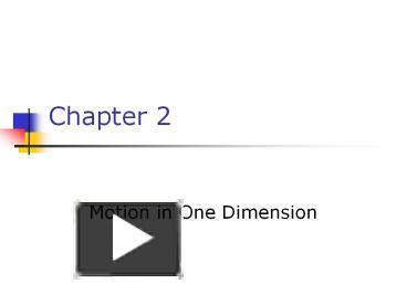 Motion In One Dimension Presentation Free To Download