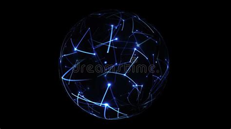 Abstract Plexus Technology Science On Rotating Sphere Concept Stock Illustration Illustration