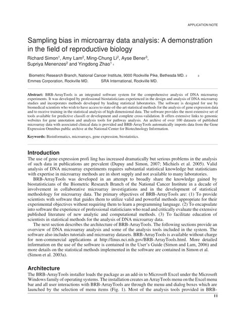 pdf sampling bias in microarray data analysis a demonstration in the