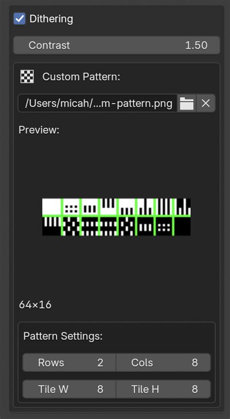 using custom dither patterns blendate by osuika