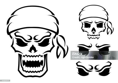 화가 두개골 윤곽 실루엣 디자인 요소입니다 흰색 배경에서 격리된 벡터 그림입니다 책 스티커 포스터 카드 옷에 대한 템플릿 공포 무서움에 대한 스톡 벡터 아트 및 기타 이미지