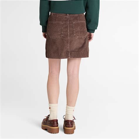 Washed Corduroy Skirt For Women In Brown
