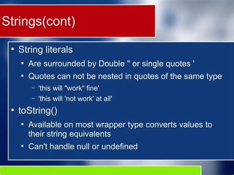 Javascript Data Types Ppt