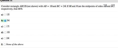 Solved Consider Rectangle Abcd Not Shown With Ab 10