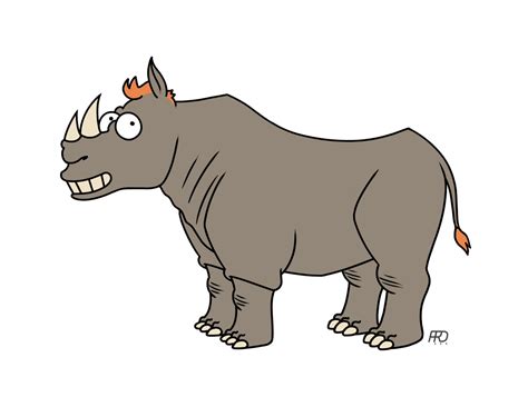 Daffy Duck As A Human And Philip Fry As A Rhino Something I Did For A Character Design Course