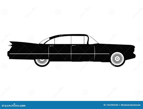 Silhouette Of A Vintage Car Stock Vector Illustration Of Black Flat 165396536