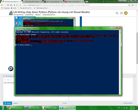 Lỗi không chạy được Python Python cài chung với Visual Studio