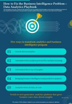 Data Analytics Playbook Report Sample Example Document PPT Example