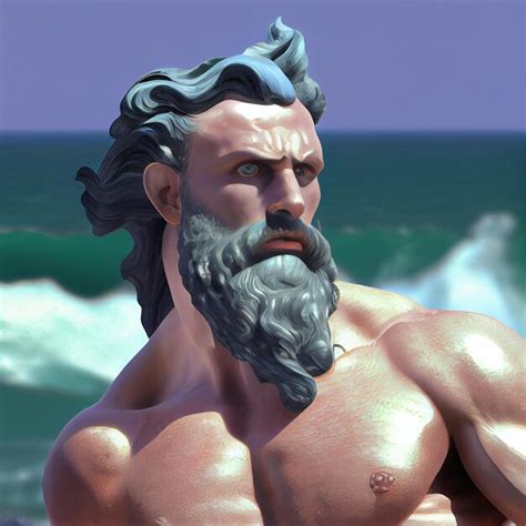 Premium Ai Image Neptune Looks Into The Distance On The Ocean Ai Generated