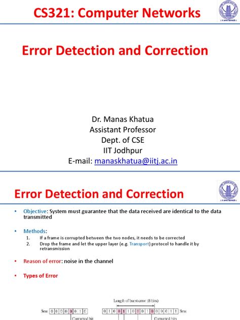 Cn Lec3 2 Error Detection And Correction Download Free Pdf Error