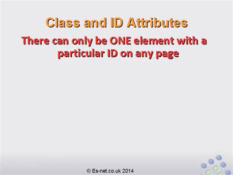 Class ID And And In HTML