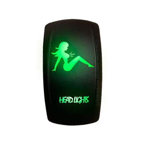 Headlights On Off Carling Contura LED Rocker Switch Mudflap Girl Sexy