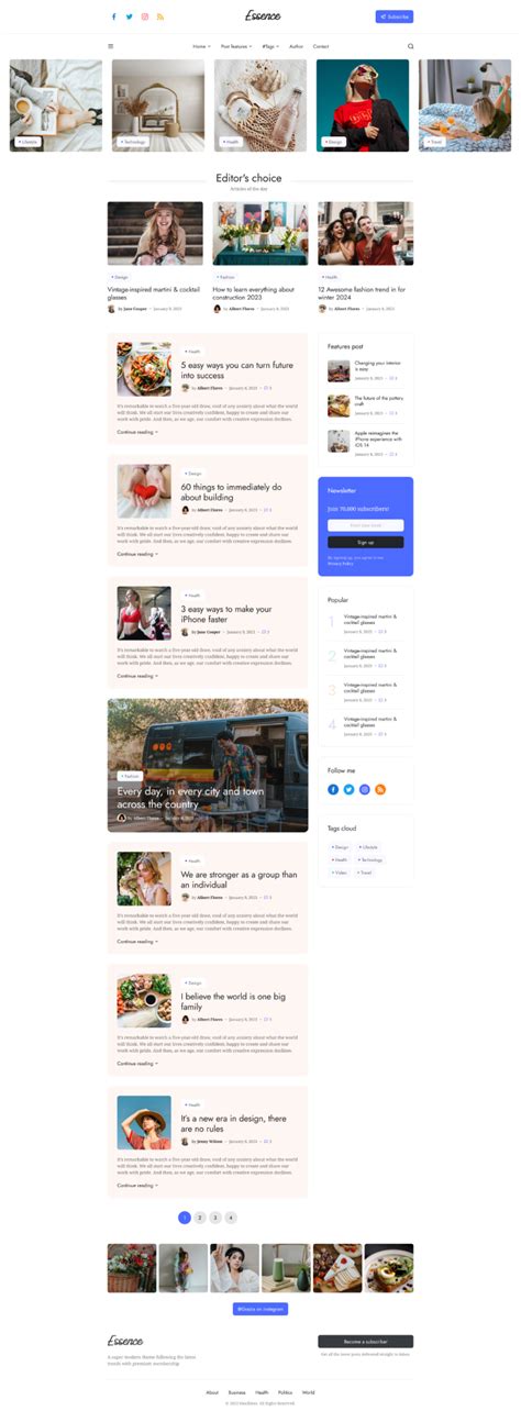 [preview] Ja Essence Minimal Joomla Template For Blogging Support