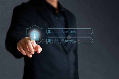 Business Man Work With Laptop Use Electronic Pen To Key Username And