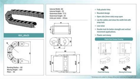 Plastic Drag Chain Cable Carrier 50 Size Capacity 9 5 To 200mm At 950 Meter In Bengaluru