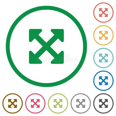 Resize Full Alt Flat Icons With Outlines Stock Vector Illustration Of High Design 186396163