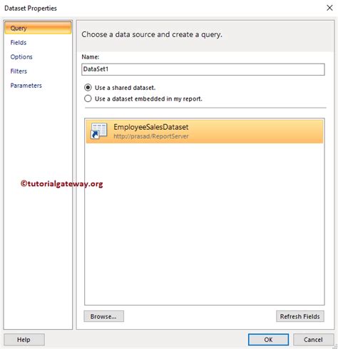 create new report in ssrs report builder