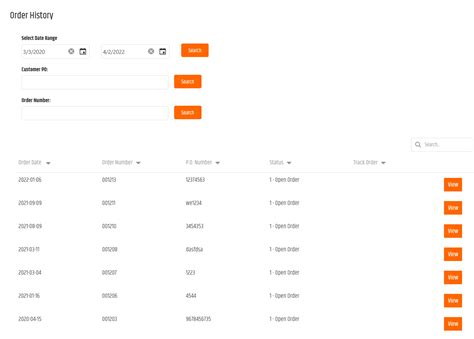 OrderHistory Grid Widget