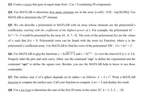 Solved Q3 Create A Vector That Goes At Equal Steps From 2