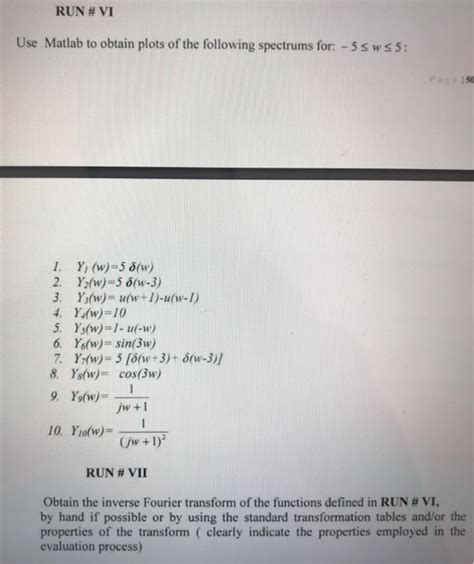 Solved Run Vi Use Matlab To Obtain Plots Of The Following