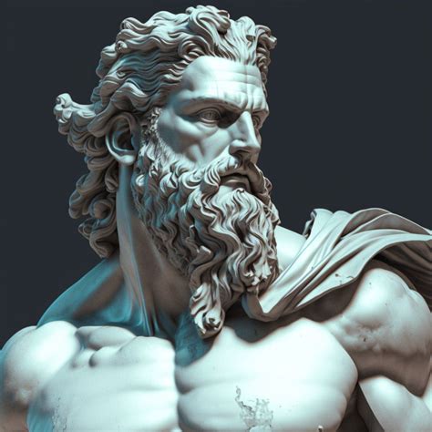 Greek God With Beard Illustrazione Ritratti Gladiatori Scultura Arte