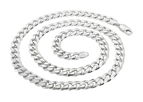 Curb Link Sterling Silver Necklaces And Pendants For Men Gossipgirl 8mm