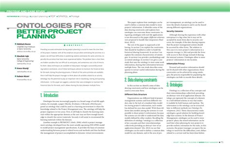 Pdf Ontologies For Better Project Planning