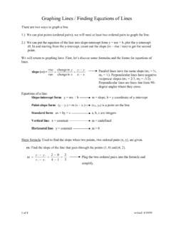 Graphing Lines Finding Equations Of Lines Graphing Lines Finding Equations Of Lines Pdf