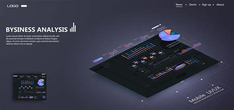 분해 된 사용자 인터페이스와 아이소메트릭 개념적 페이지 웹사이트입니다 Ui Ux 개발 벡터 일러스트 레이 션입니다 방문 페이지 개념입니다 데이터에 대한 스톡 벡터 아트 및