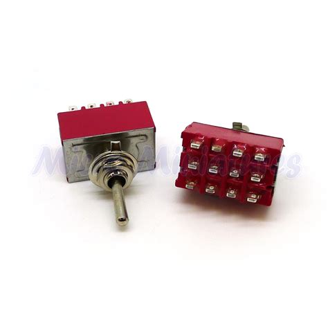 4PDT ON OFF ON Miniature Toggle Switch 12 Terminal Micro Miniatures