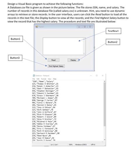 Solved Design A Visual Basic Program To Achieve The