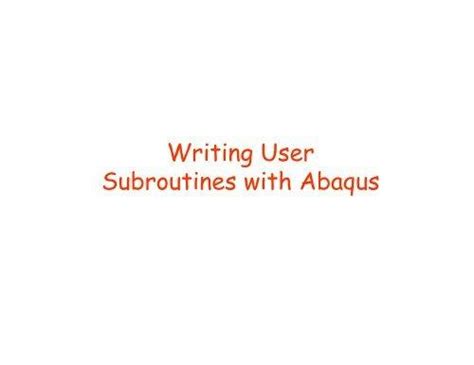 Abaqus 子程序中常用的fortran语句 知乎 Abaqus 子程序中常用的fortran语句 知乎