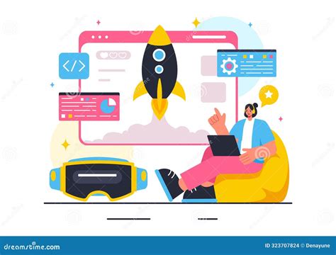 Vector Illustration Of Video Game Development With Games Digital Technology Programming And