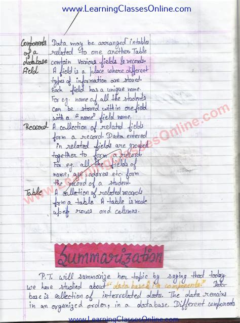 Computer Lesson Plan On Database