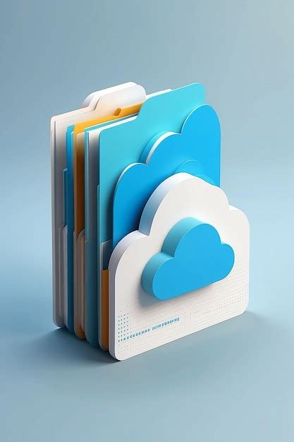 File Folders Document With Cloud Computing Technology Symbol Online