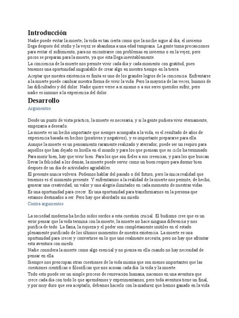 Ensayo Sobre La Vida Y La Muerte Pdf Muerte Vida